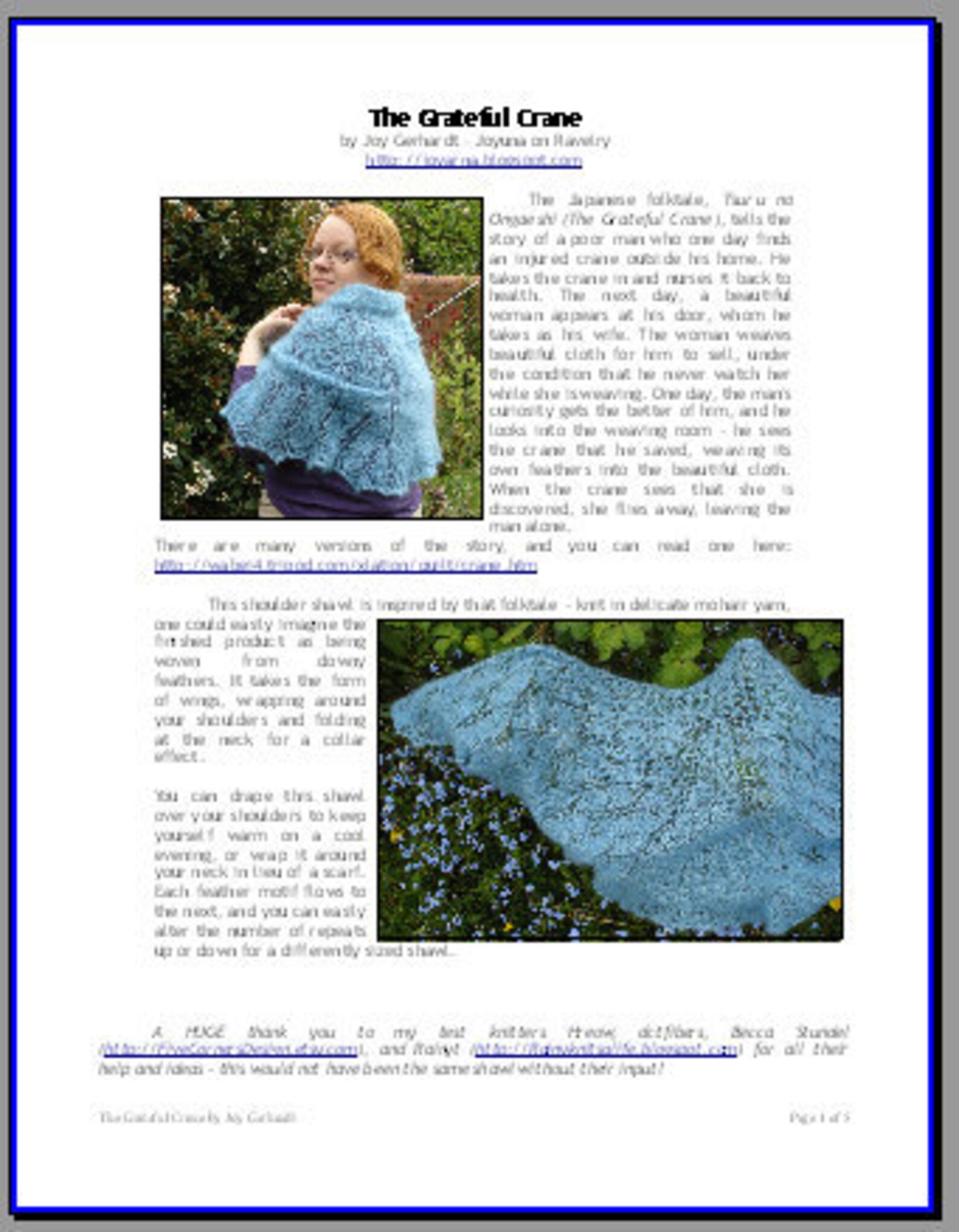 The Grateful Crane Lace Shawl - PDF Knitting Pattern - Etsy