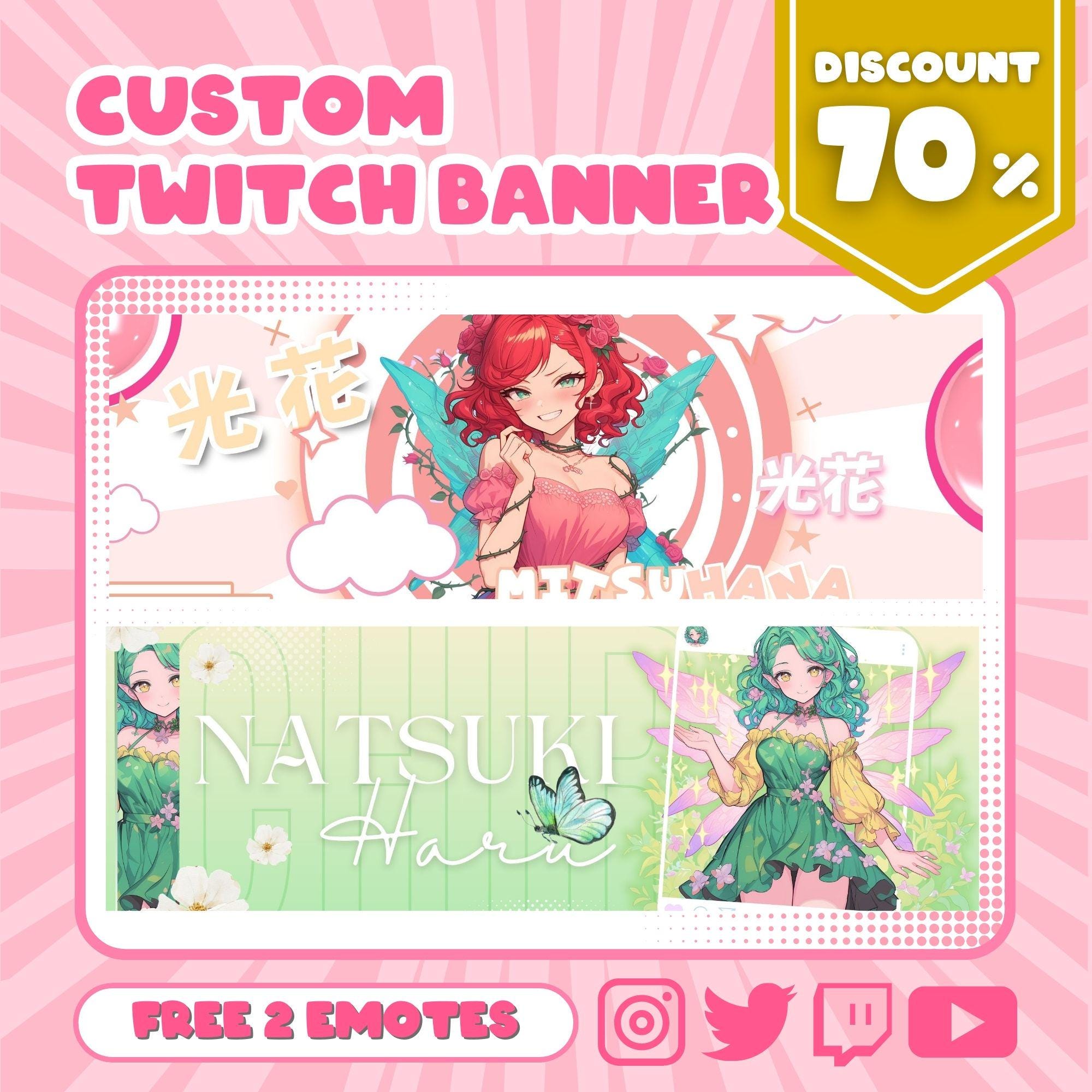 Custom Twitch Banner | Streaming Banner | Twitch Banner | Anime Banner ...