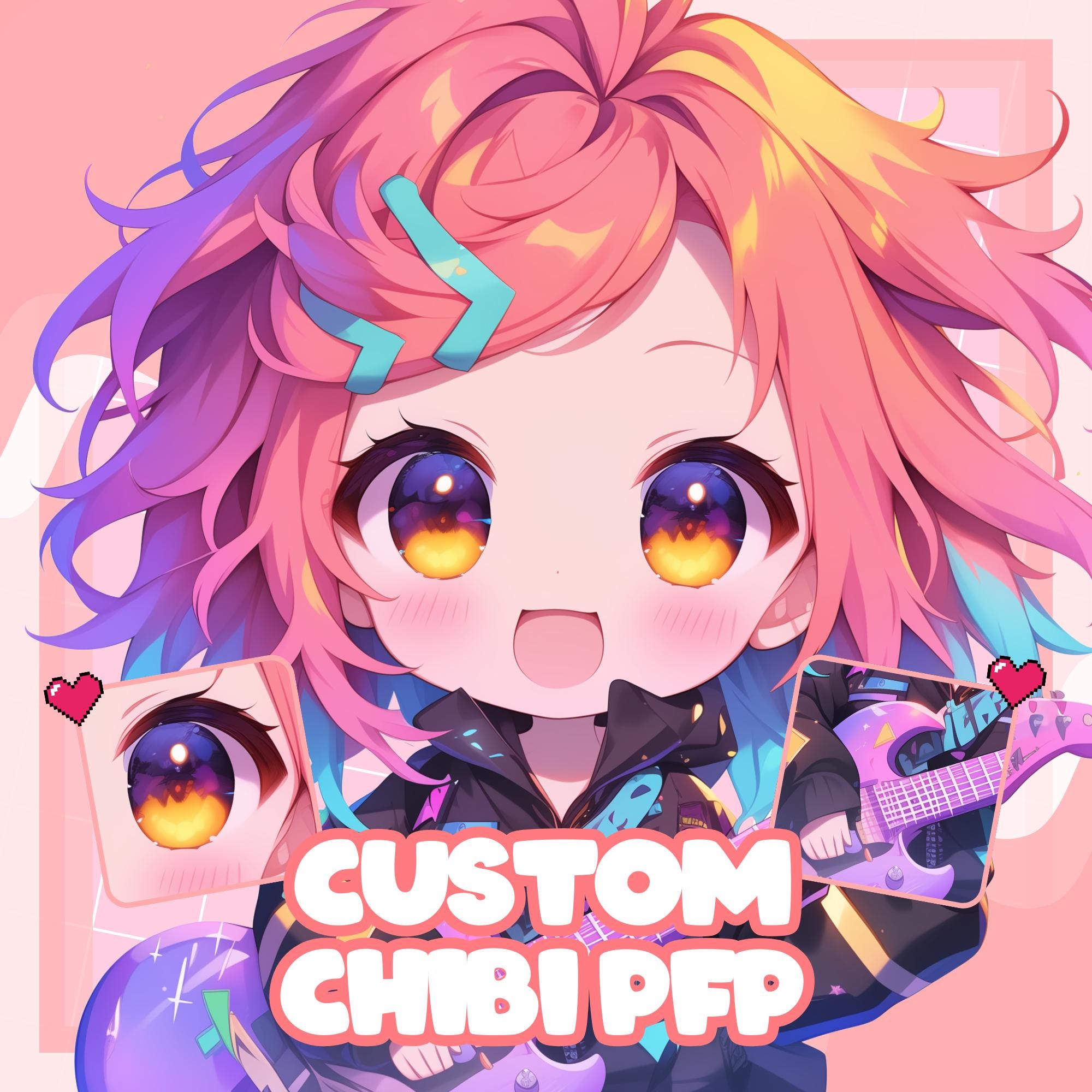 Custom PFP Chibi, Personalized Chibi Icon, Custom Chibi Portrait, Chibi ...