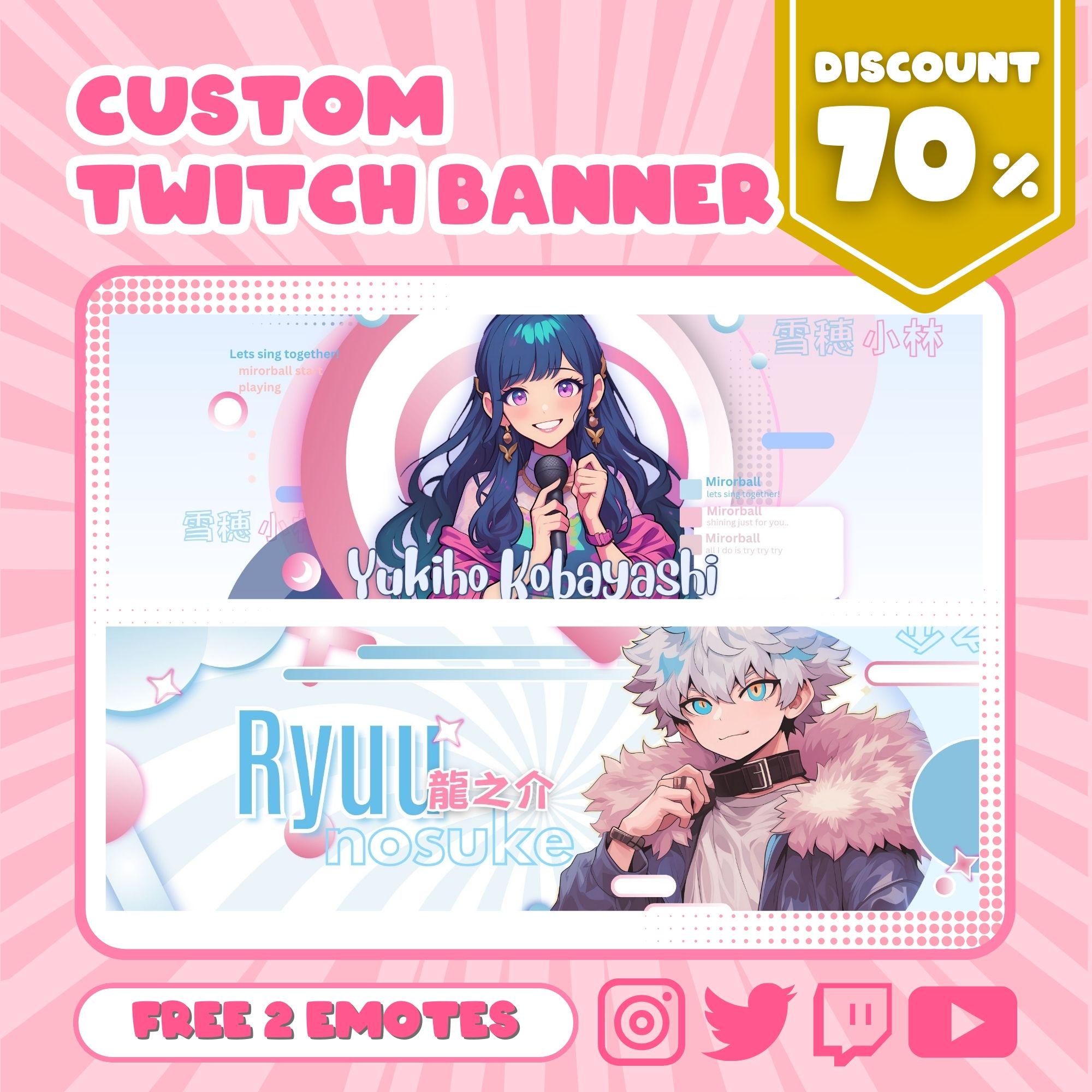 Custom Twitch Banner | Streaming Banner | Twitch Banner | Anime Banner ...