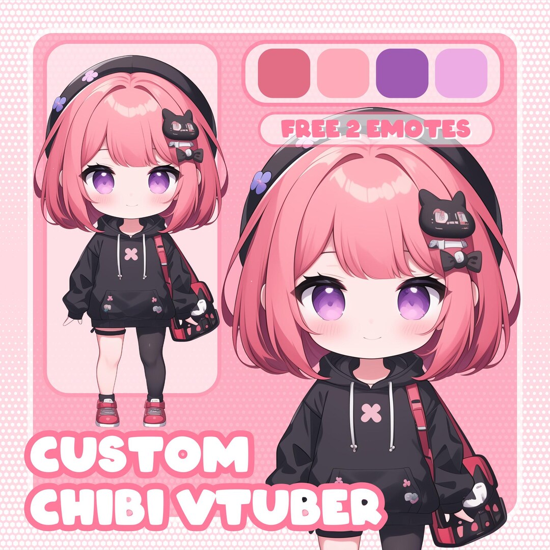 Custom Chibi Live2d Model | Chibi Vtuber Commission | Vtuber Design ...