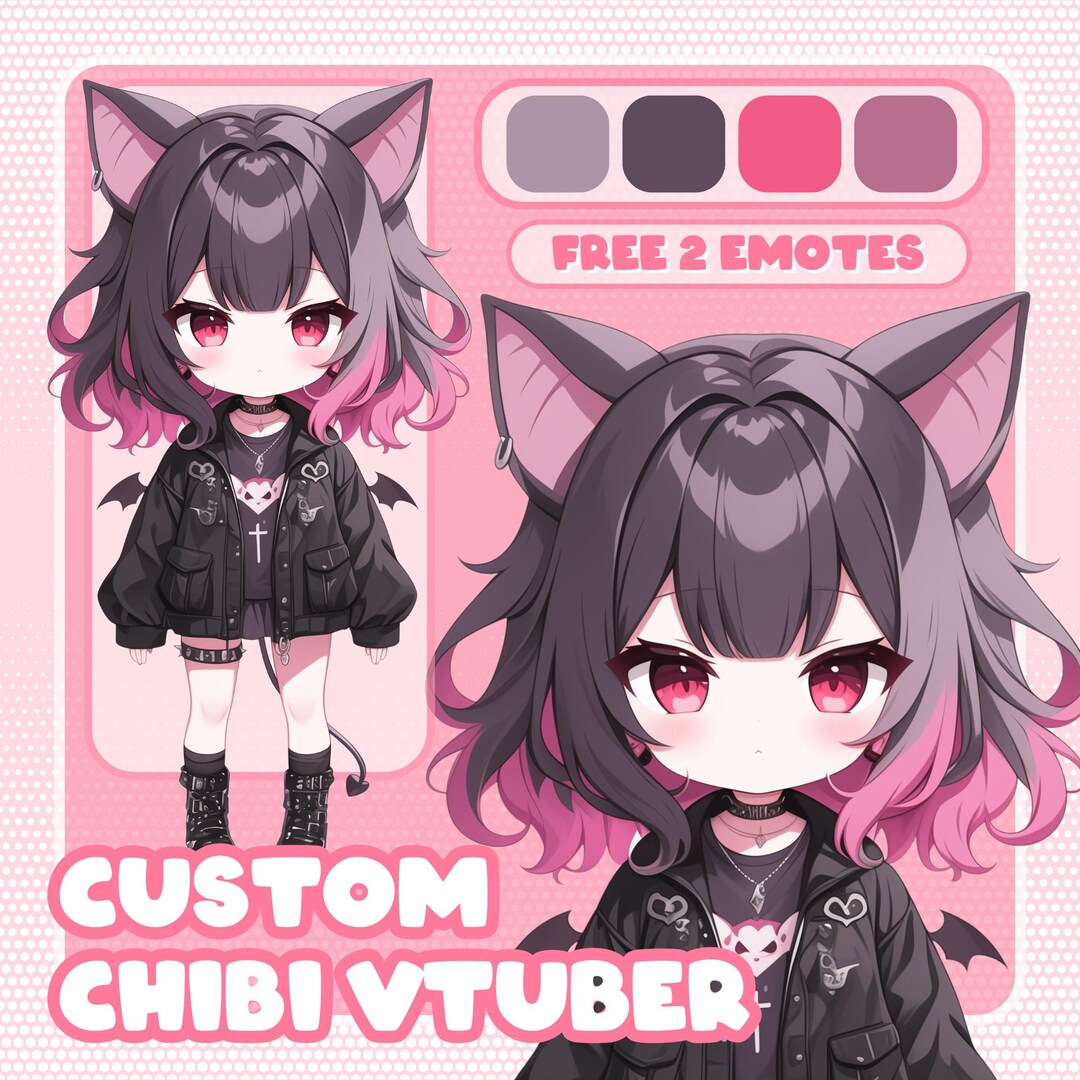 Custom Chibi Vtuber Commission: Anime Art, Vtuber Assets - Etsy