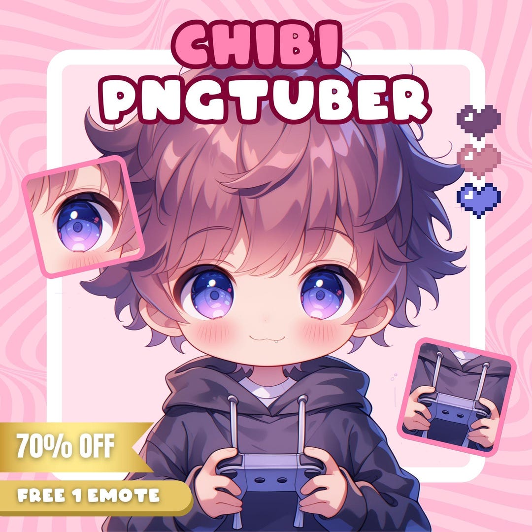 Custom Chibi Pngtuber, Pngtuber, Pngtuber Character, Giftuber, Pngtuber ...