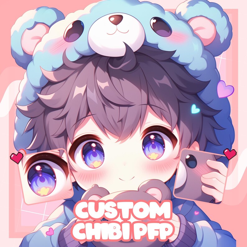 Custom PFP Chibi, Personalized Chibi Icon, Custom Chibi Portrait, Chibi ...