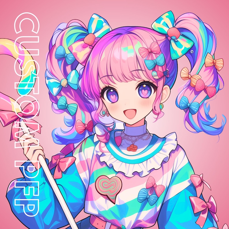 Custom Anime PFP Avatar Icon Vtuber Profile Picture for Twitch Discord ...