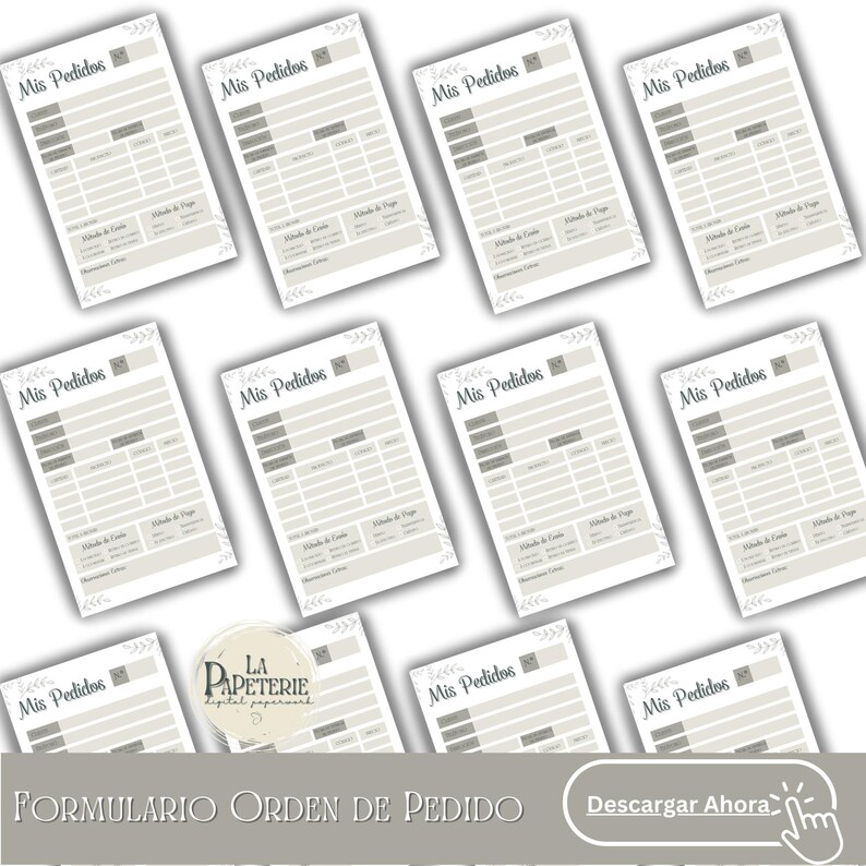 Order Form, Order Template, Printable, Order Form in Spanish, Order ...