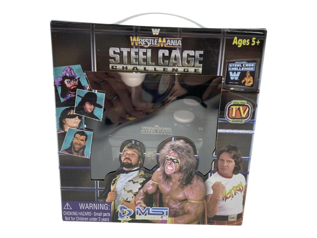 WWE WWF Wrestling Wrestlemania! Steel Cage Challenge Plug N Play TV ...