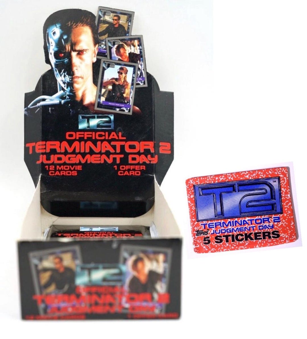 1991 Topps Terminator 2 T2 Judgment Day Sticker Trading Cards! 2 Packs ...