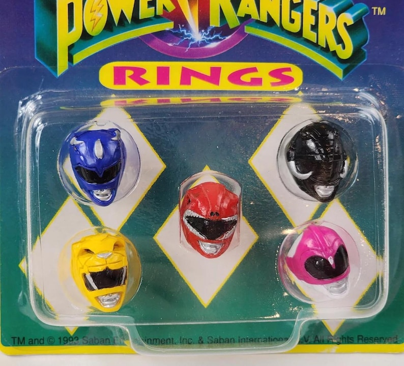 Vintage 1993 Mighty Morphin' Power Rangers Official Power Rings Set ...