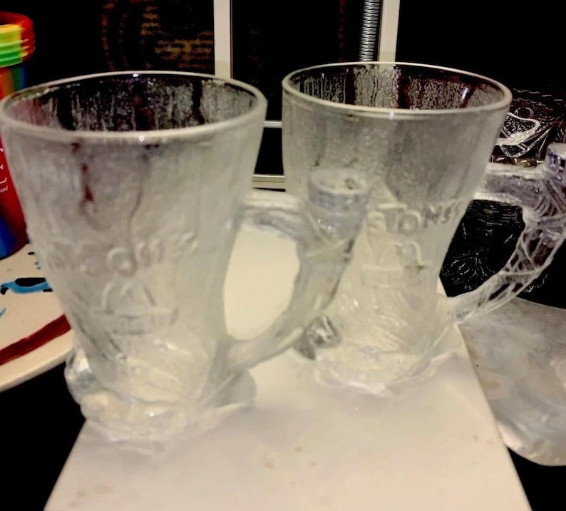 Mcdonald's Flintstones Mammoth Mug Clear Glass 1993 Set of 2! - Etsy