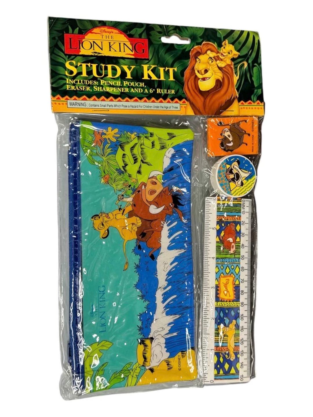 1990’s Vintage Disney the Lion King Study Kit Pencil Case Pencil Eraser ...