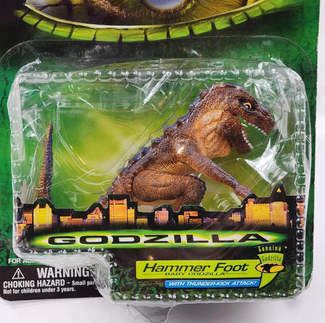 GODZILLA Hammer Foot Baby Godzilla W/ Thunder Kick Attack 1998 Toy ...