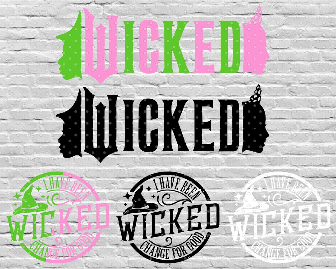 Wicked Svg, Movie Svg, Wicked Stamp Svg, the Musical Svg, Silhouette ...