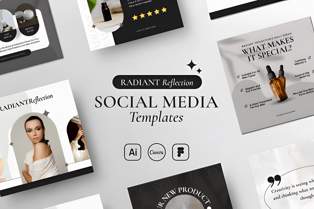 Radiant Reflection Canva Social Media Templates 17 Editable Designs ...