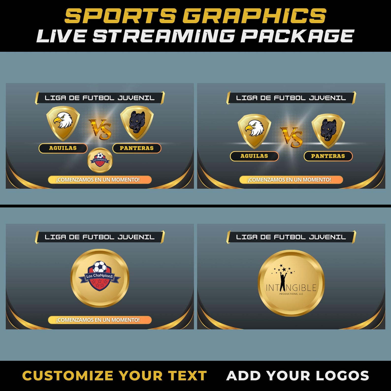 Sports Stream Graphics Canva Template: Broadcast Overlays, Sponsorship ...