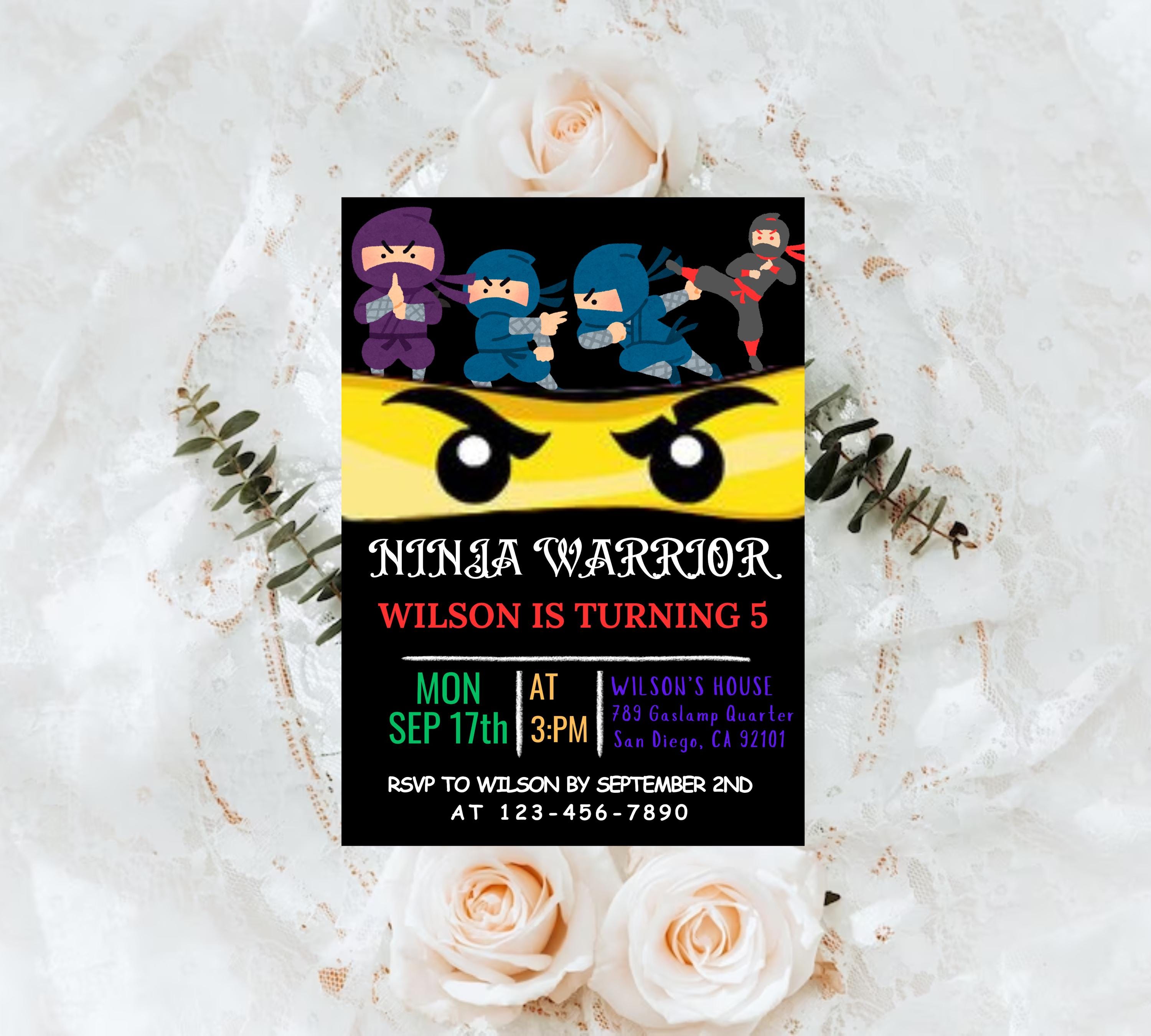 Editable Ninja Invitation, Calling the Ninjas Birthday Invitation, Kids ...