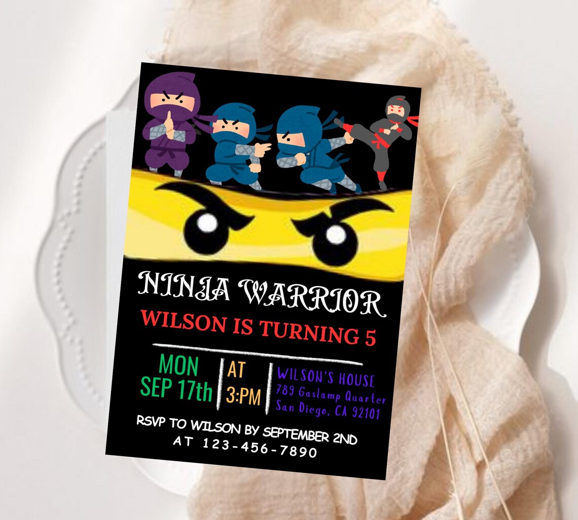 Editable Ninja Invitation, Calling the Ninjas Birthday Invitation, Kids ...