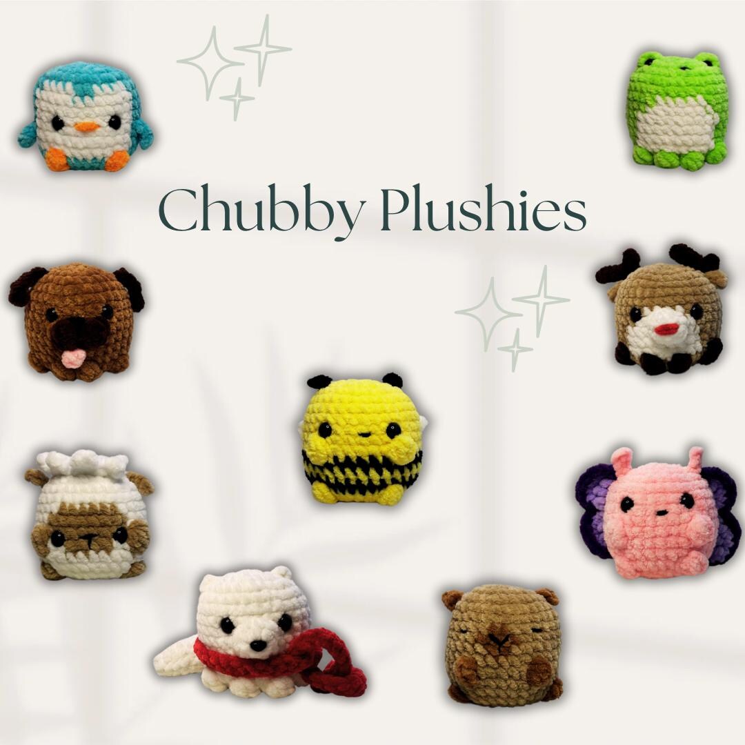 Crochet Chubby Animal Plushies Stuffed Animal Decor Amigurumi - Etsy