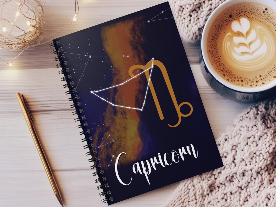 Capricorn Spiral Notebook – Zodiac Journal With Constellation and ...