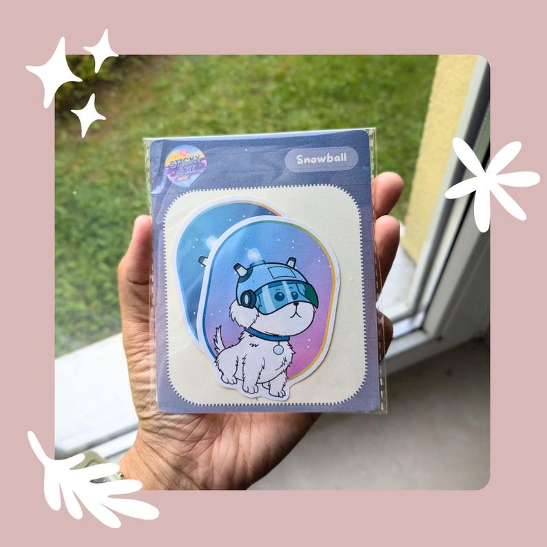 Rick and Morty Snowball Aka Snuffles the Dog Stickers Handmade Vinyl ...