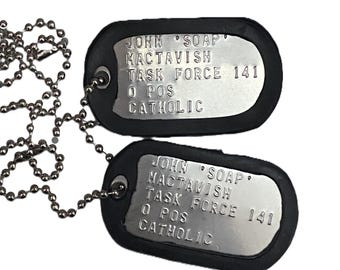John Mactavish 'soap' Dogtag Call of Duty Dog Tags US Army Tag ID ...