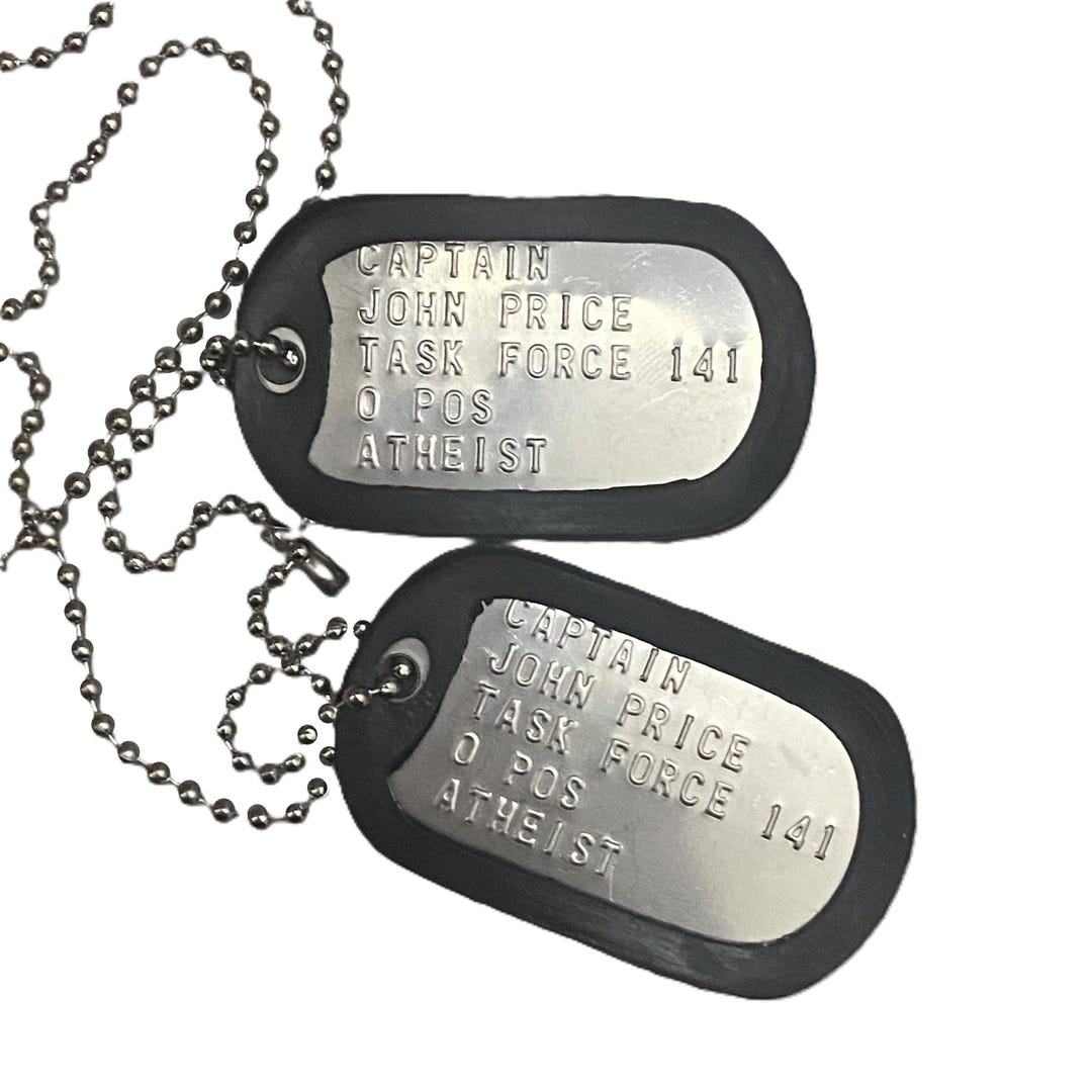 John Price Dogtag Call of Duty American Military Dog Tags US Army Tag ...