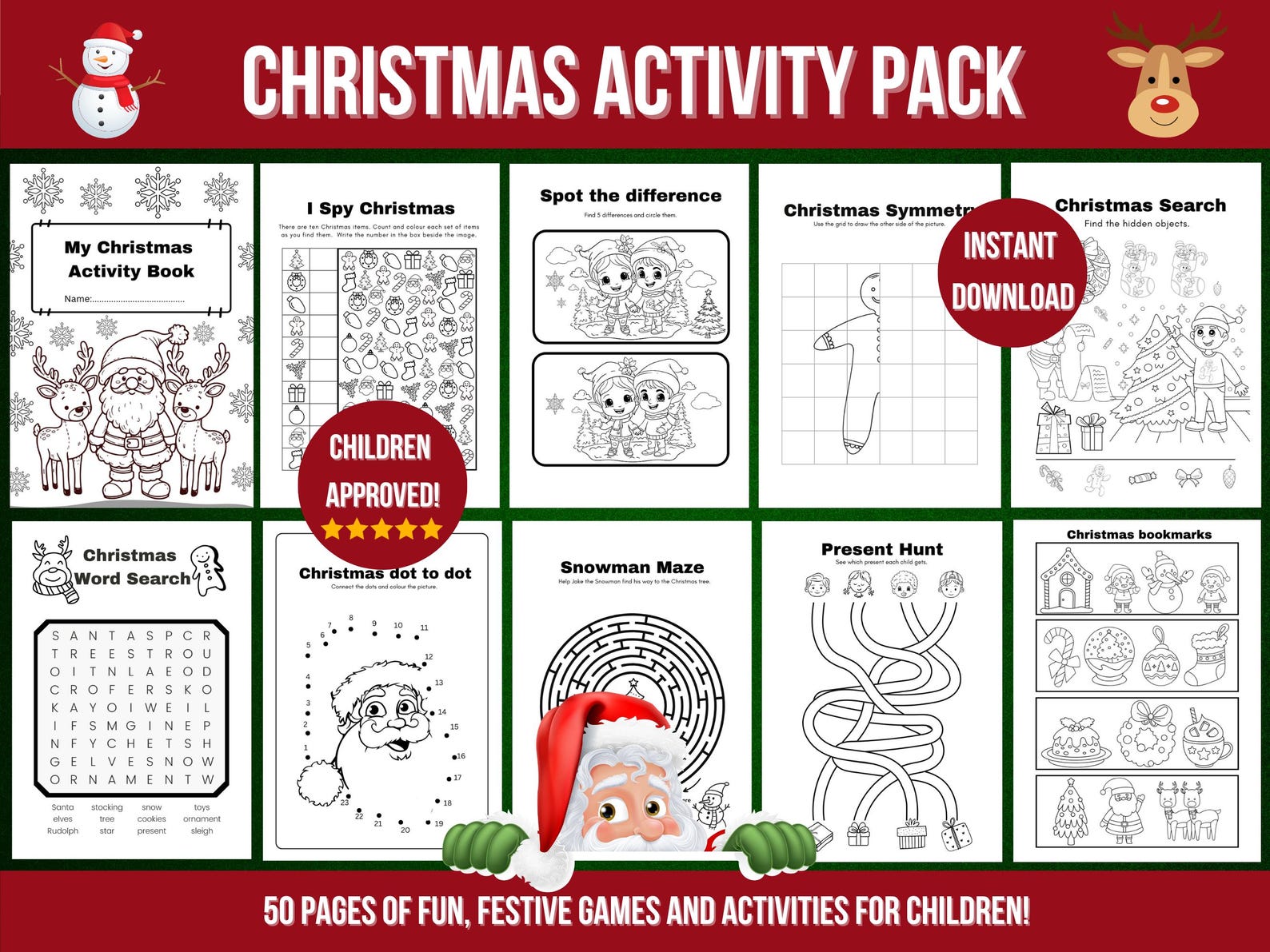 Christmas Activity Sheets, Printable Christmas Worksheets, Christmas ...