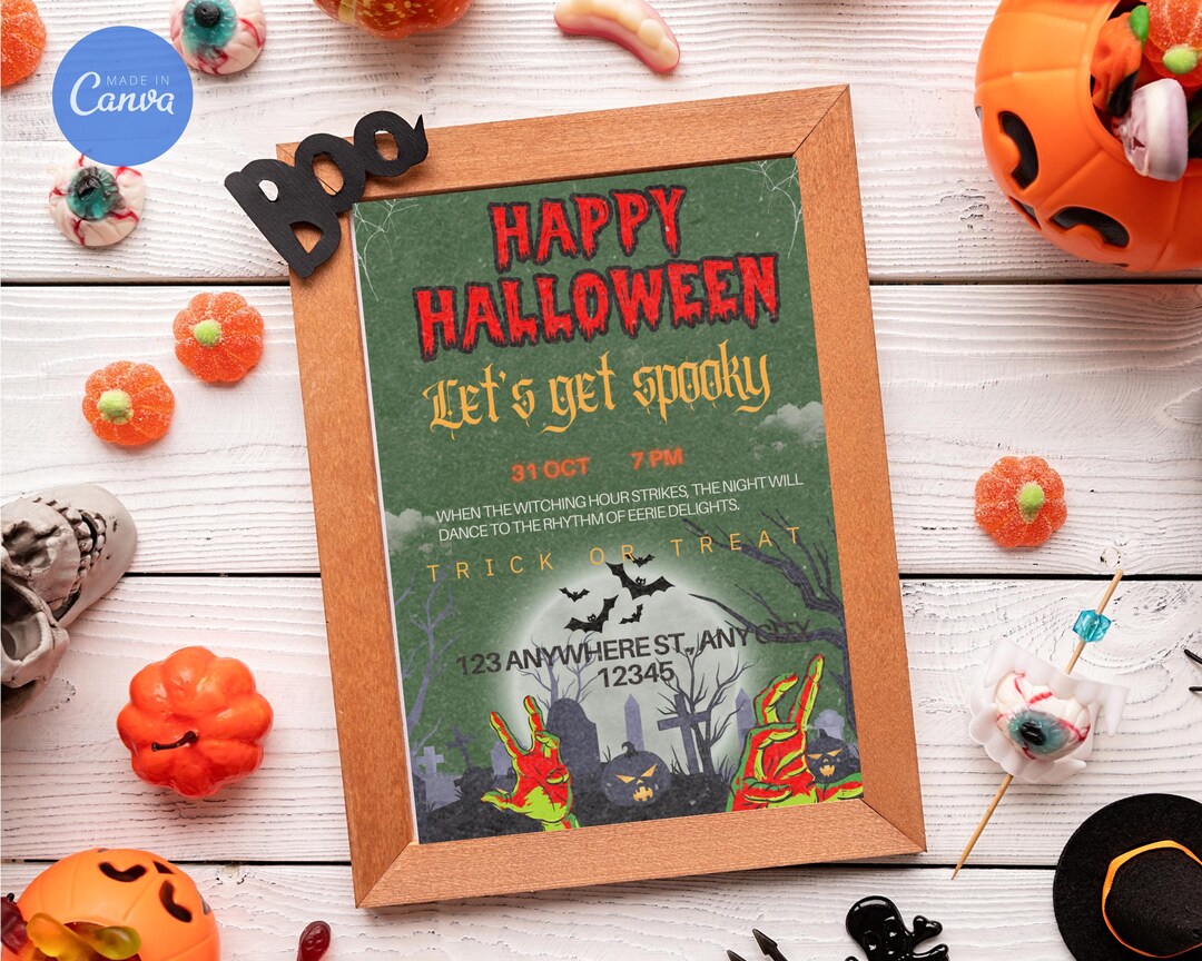 Spooky Halloween Decor Sign, Halloween Home Decor, Halloween Wall Art ...