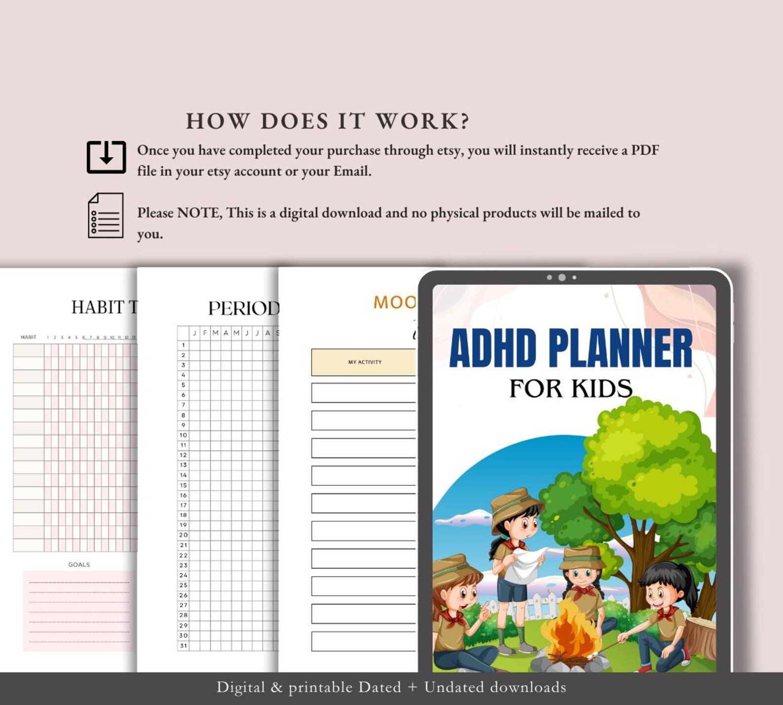 ADHD Planner for Kids, Children's Daily Organizer, Behavior Tracker ...