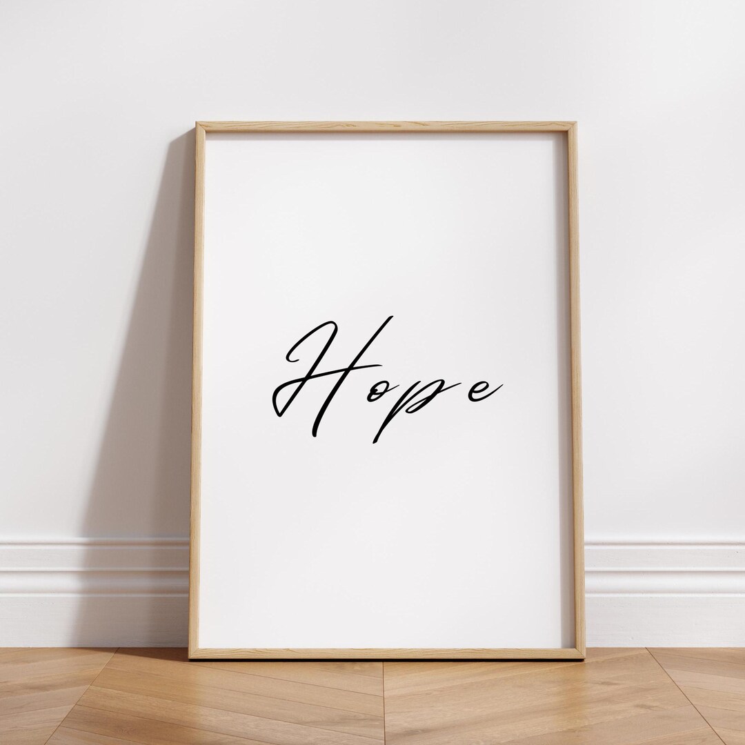 Hope Word Poster, Faith Hope Love, Live for Hope, Modern Christian Art ...