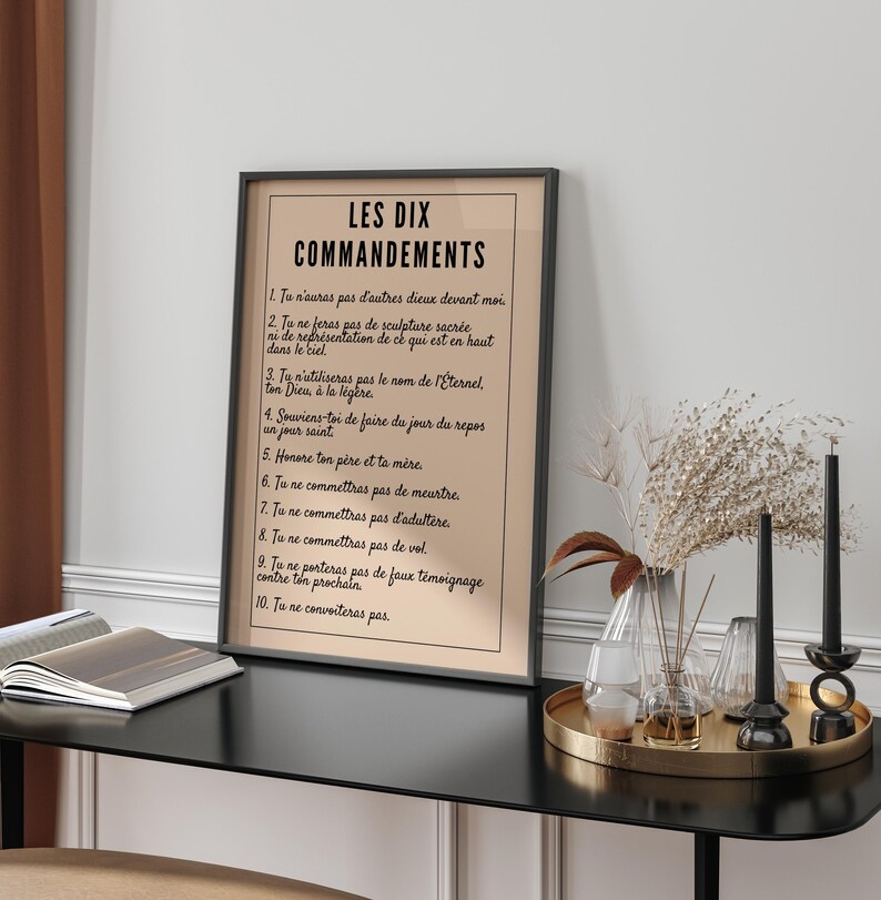 Commandments Poster, Bible Verse Wall Art, the 10 Commandments, Bible ...