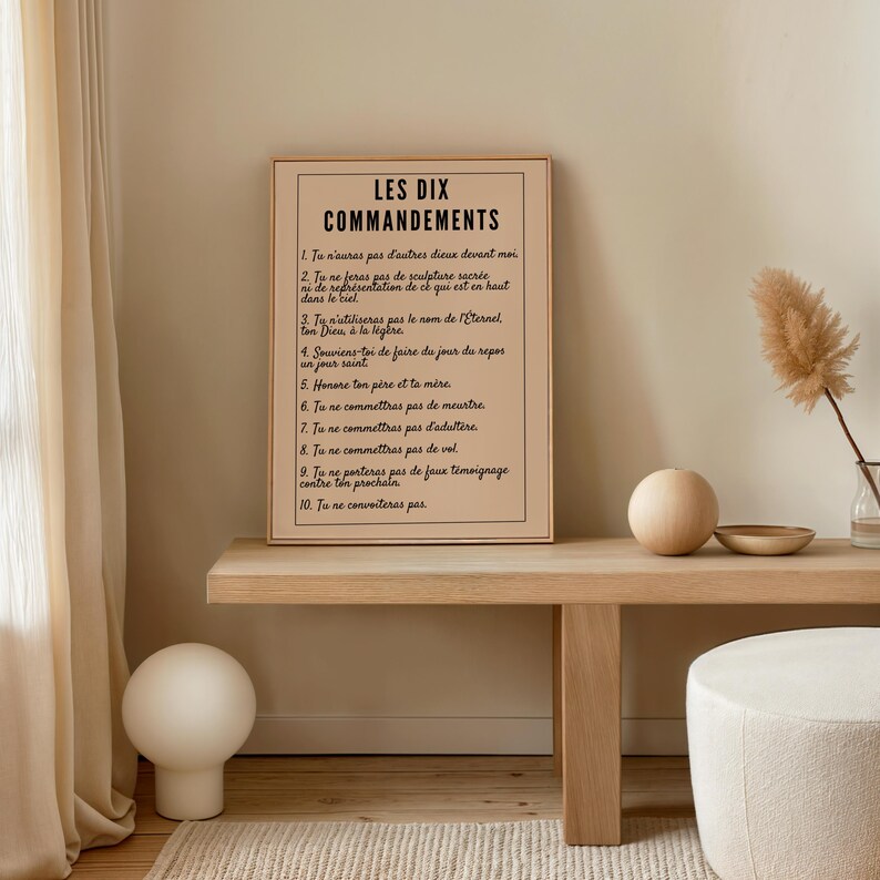 Commandments Poster, Bible Verse Wall Art, the 10 Commandments, Bible ...