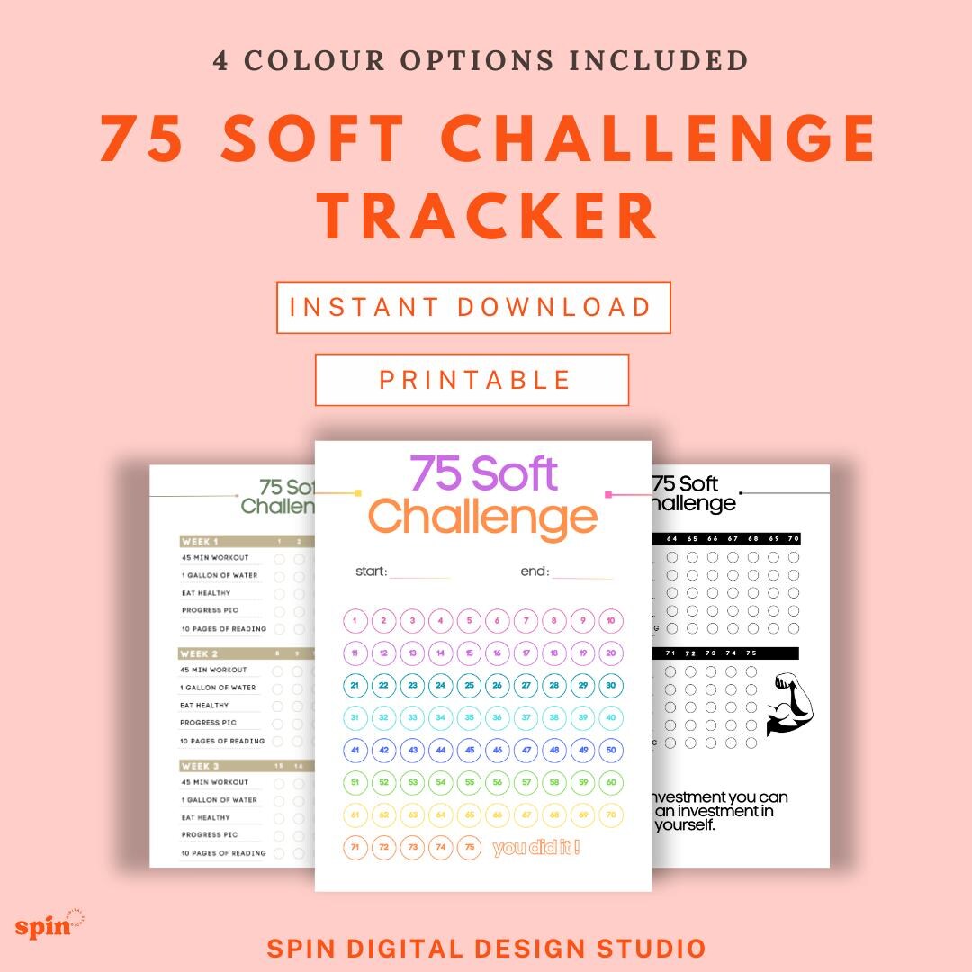 75 Soft Challenge Tracker Soft 75 Challenge 75 Soft Tracker Printable ...
