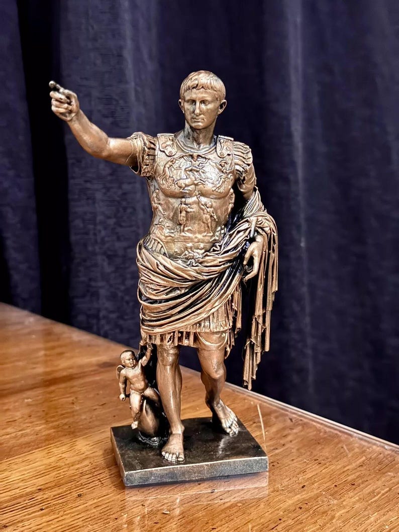 Statue Sculpture Statuette Octavian Augustus Emperor Rome Empire Resin ...