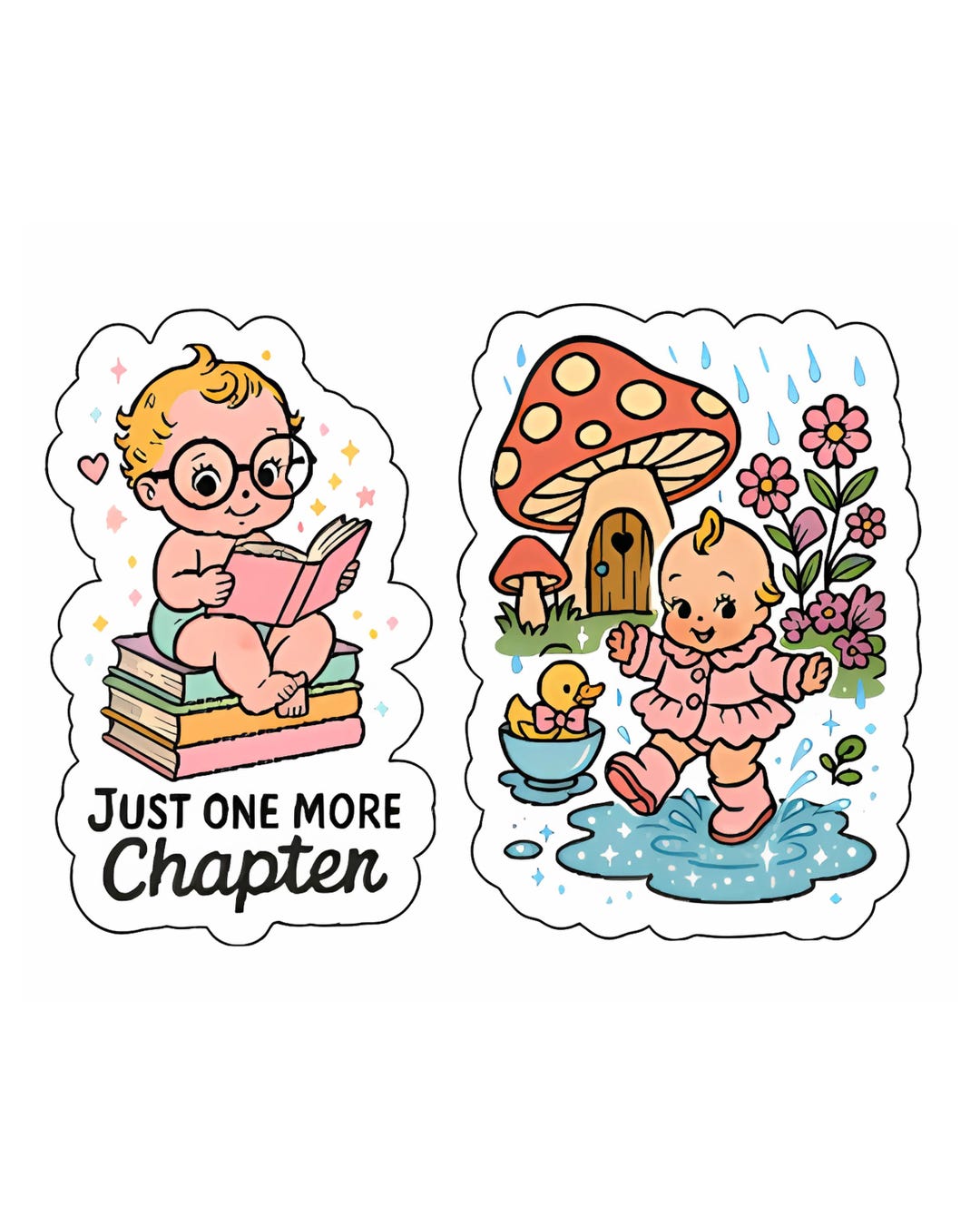 Cottagecore Kewpie Vinyl Sticker Set, 2 Pack, Kitschy Cute - Etsy