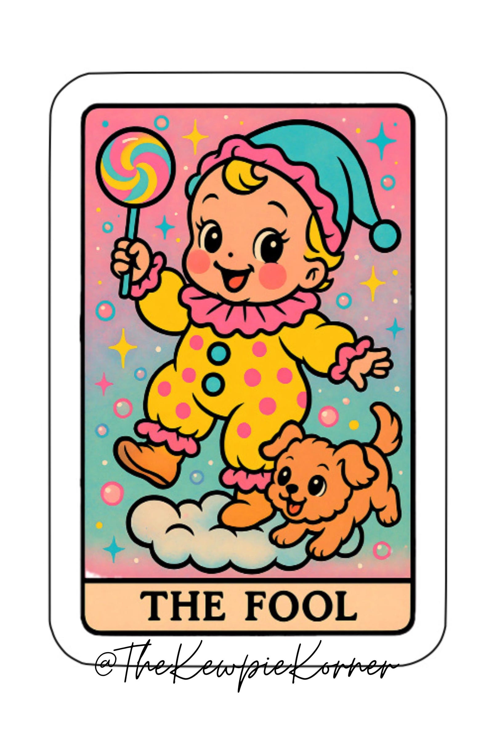 The Fool Tarot Sticker: Kewpie Art - Waterproof Vinyl 3in - Etsy