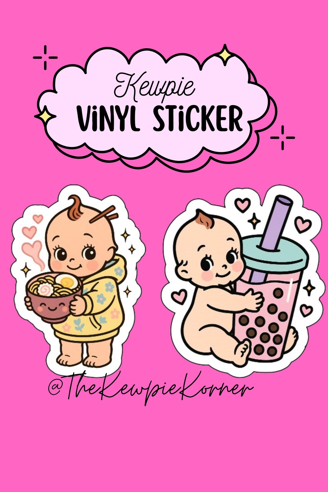 Kewpie Vinyl Stickers, 2 Pack, Kewpie Treats - Etsy