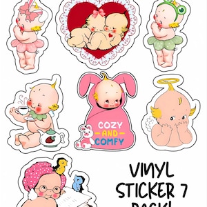Kewpie Sticker Set: Vintage Vinyl Stickers (7pcs Water-resistant) - Etsy