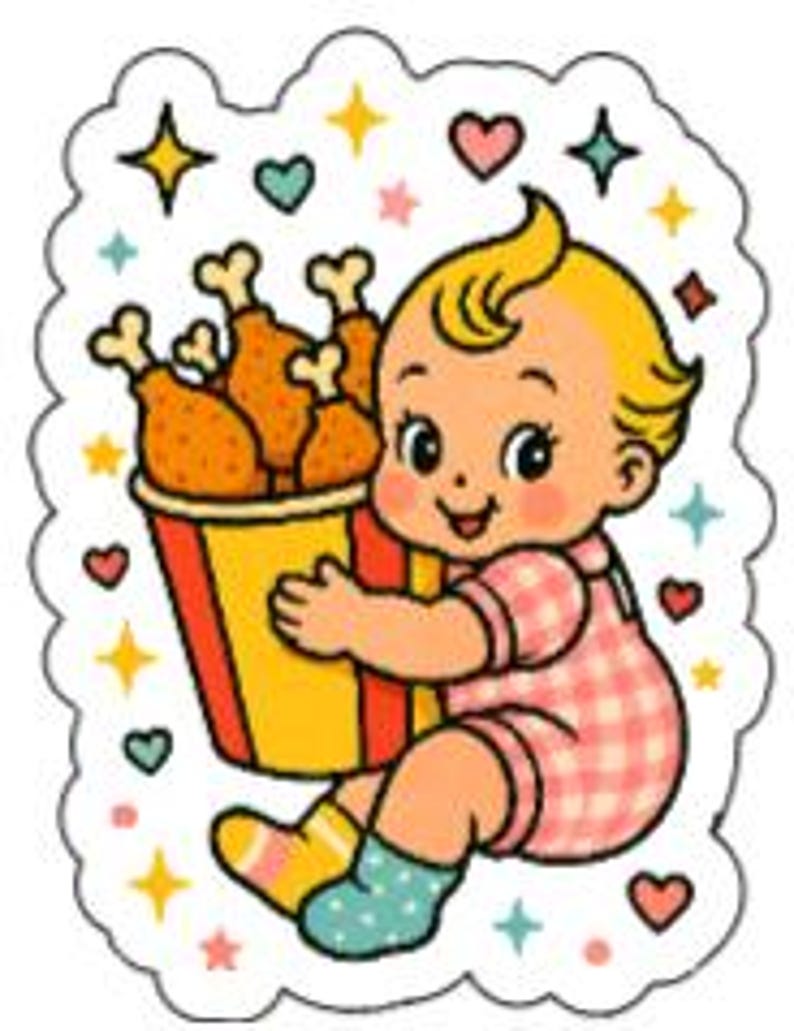Kewpie Snacks Vinyl Sticker Set, Kitschy Retro Stickers - Etsy