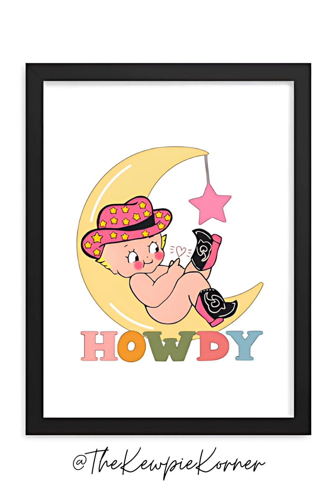 Cute Retro Cowgirl Kewpie Poster, Unframed, Wall Art, Home Decor - Etsy