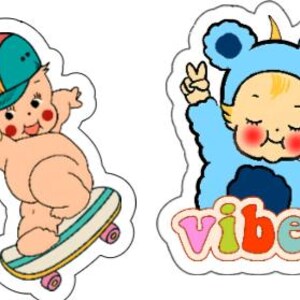 Kewpie Vinyl Sticker Set (10pcs) - Etsy
