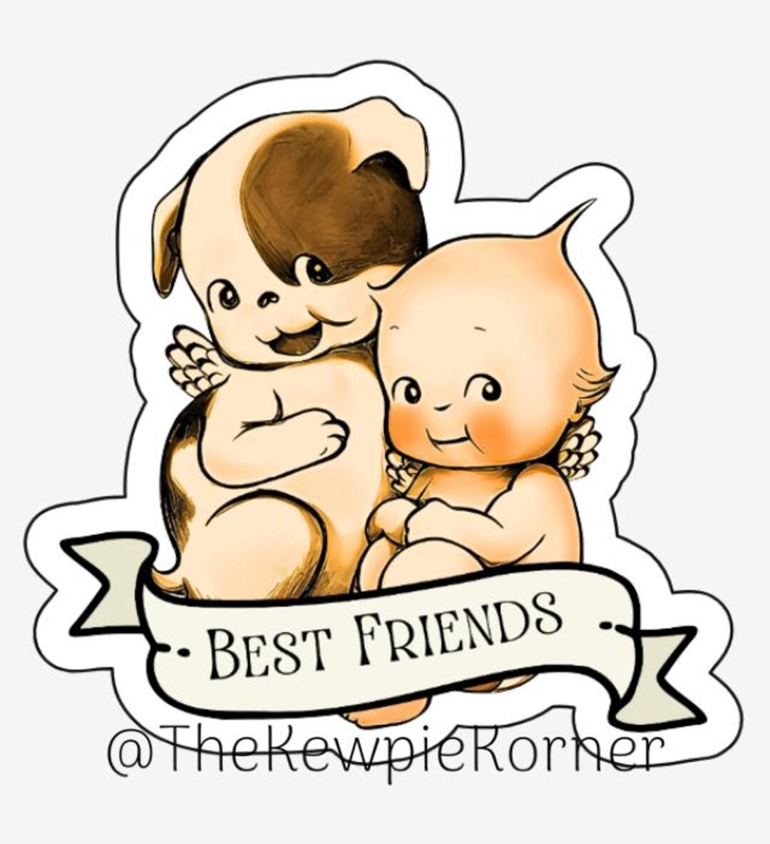 Vinyl Sticker: Kewpie Puppy Design - Waterproof, Durable Decal - Etsy