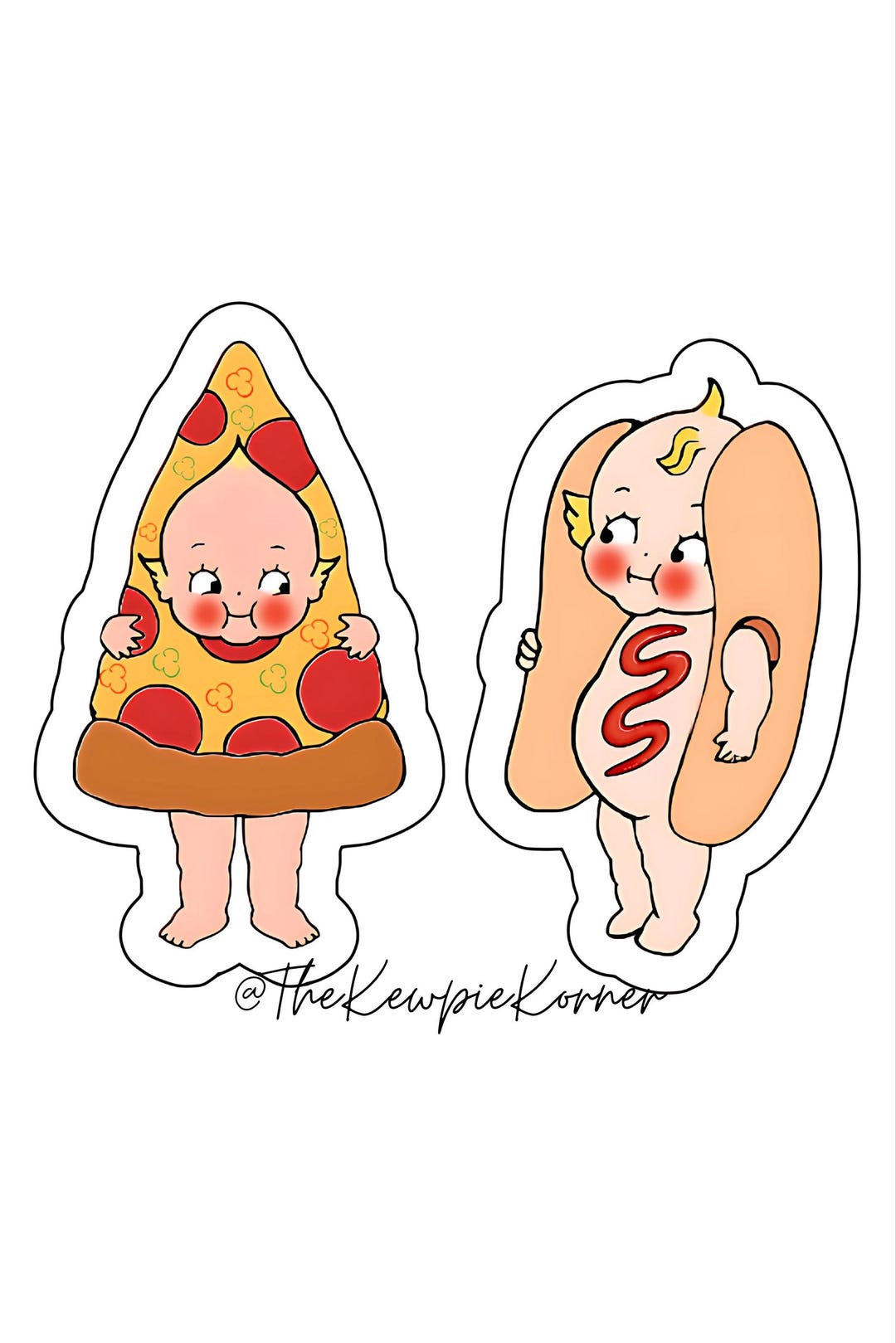 Cute Vintage Kewpie Vinyl Stickers, Sticker 2 Pack, Glossy, Laminated ...