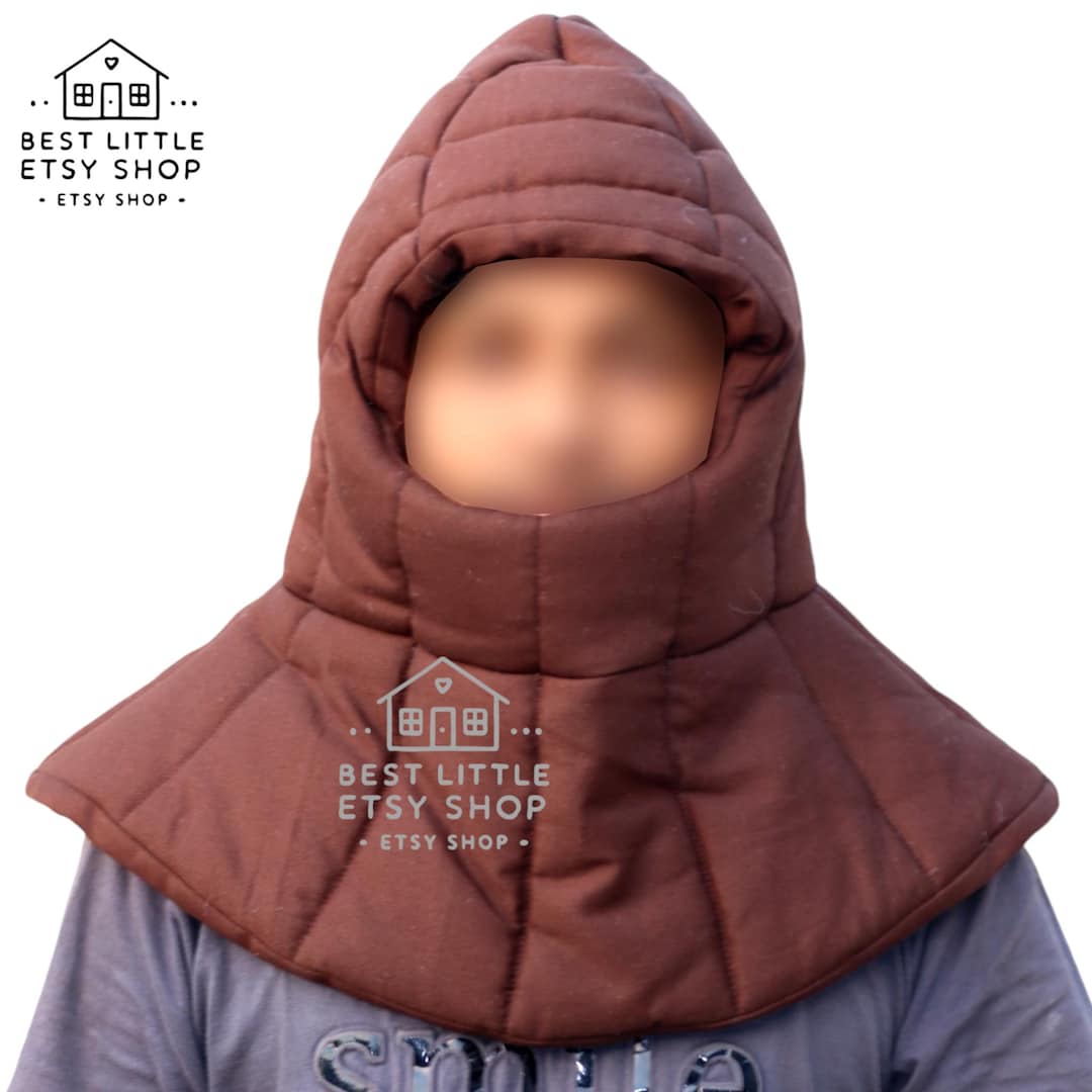 Medieval Coif Padded Arming Coif Medieval Coif Hood Large Green ...