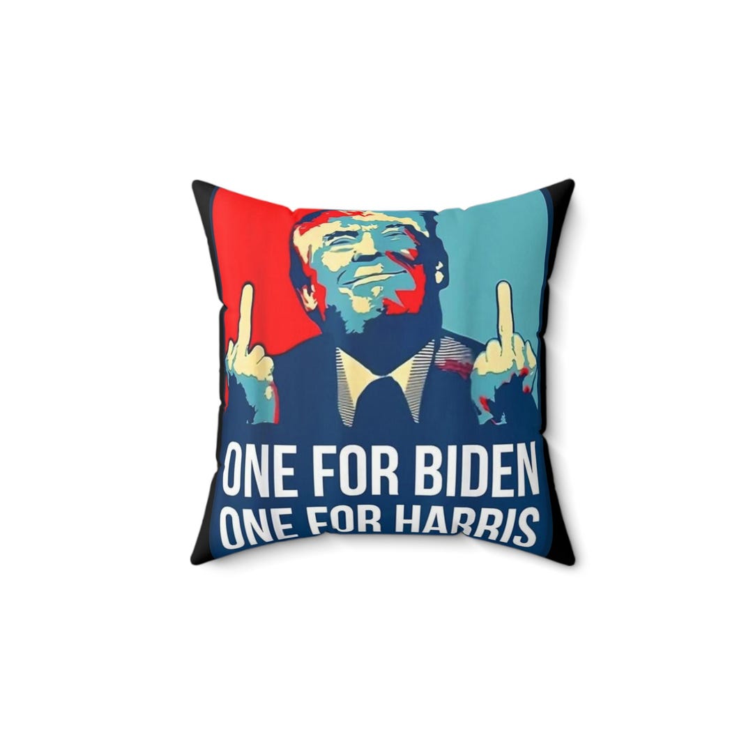 Pillow, Trump Middle Fingers Square Cushion, Faux Suede Pillowcase ...