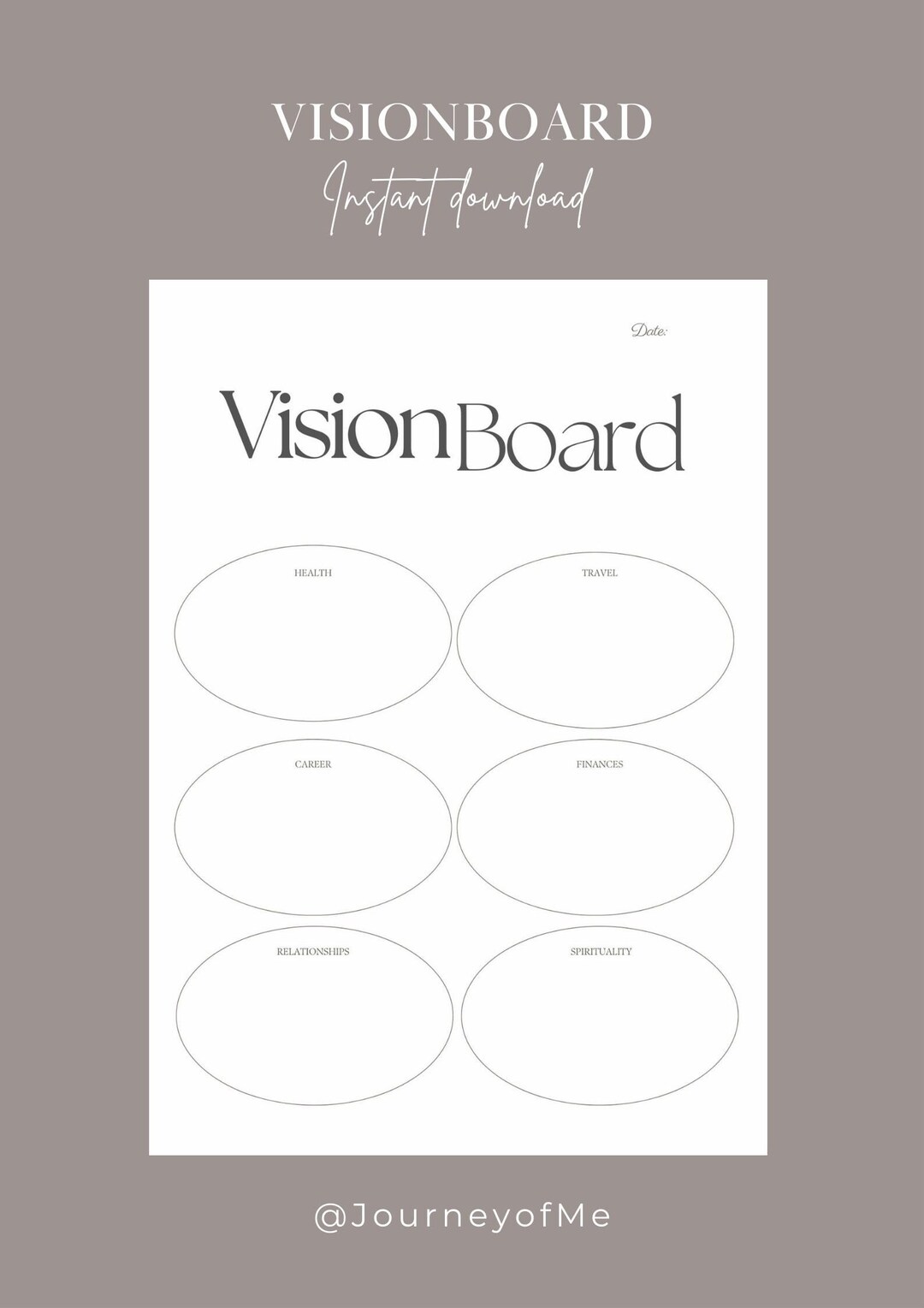 Vision Board Digital and Printable Tool for Goals and Manifesting - Etsy