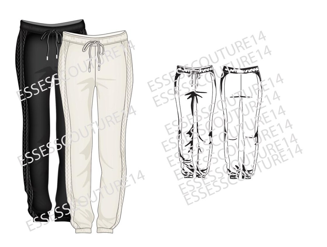 CAD JOGGER Outline, Adobe Illustrator File, Body Outline, Shadowing ...
