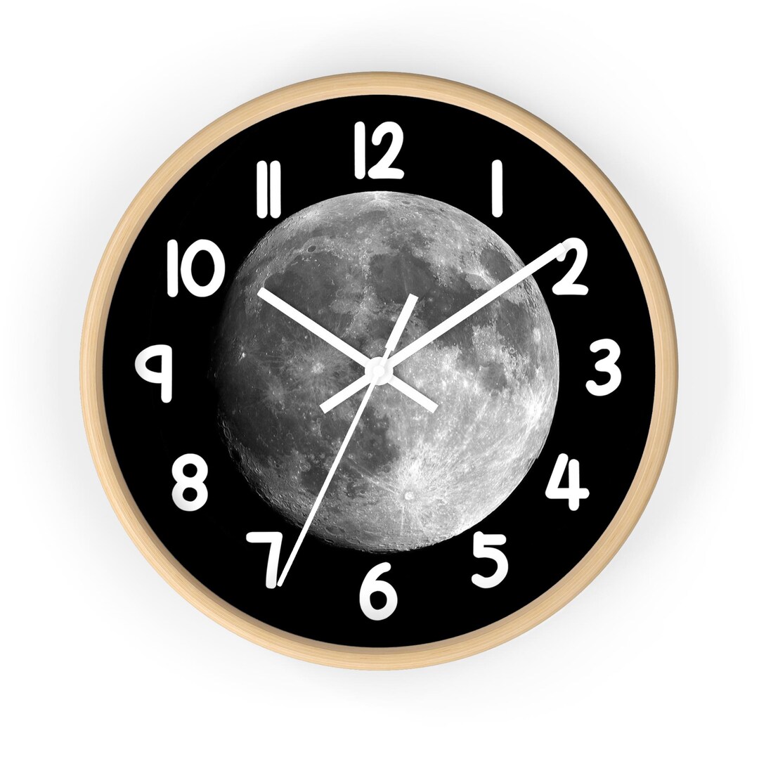 Moon Phase Wall Clock, Celestial Home Decor, Modern Wall Art for ...