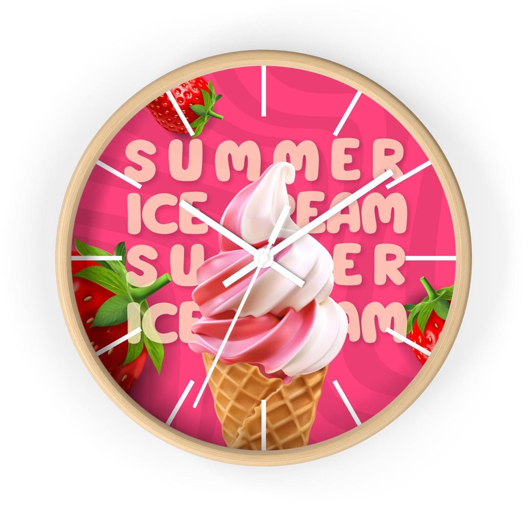 Summer Ice Cream Wall Clock, Fun Home Decor, Perfect for Kids Room ...