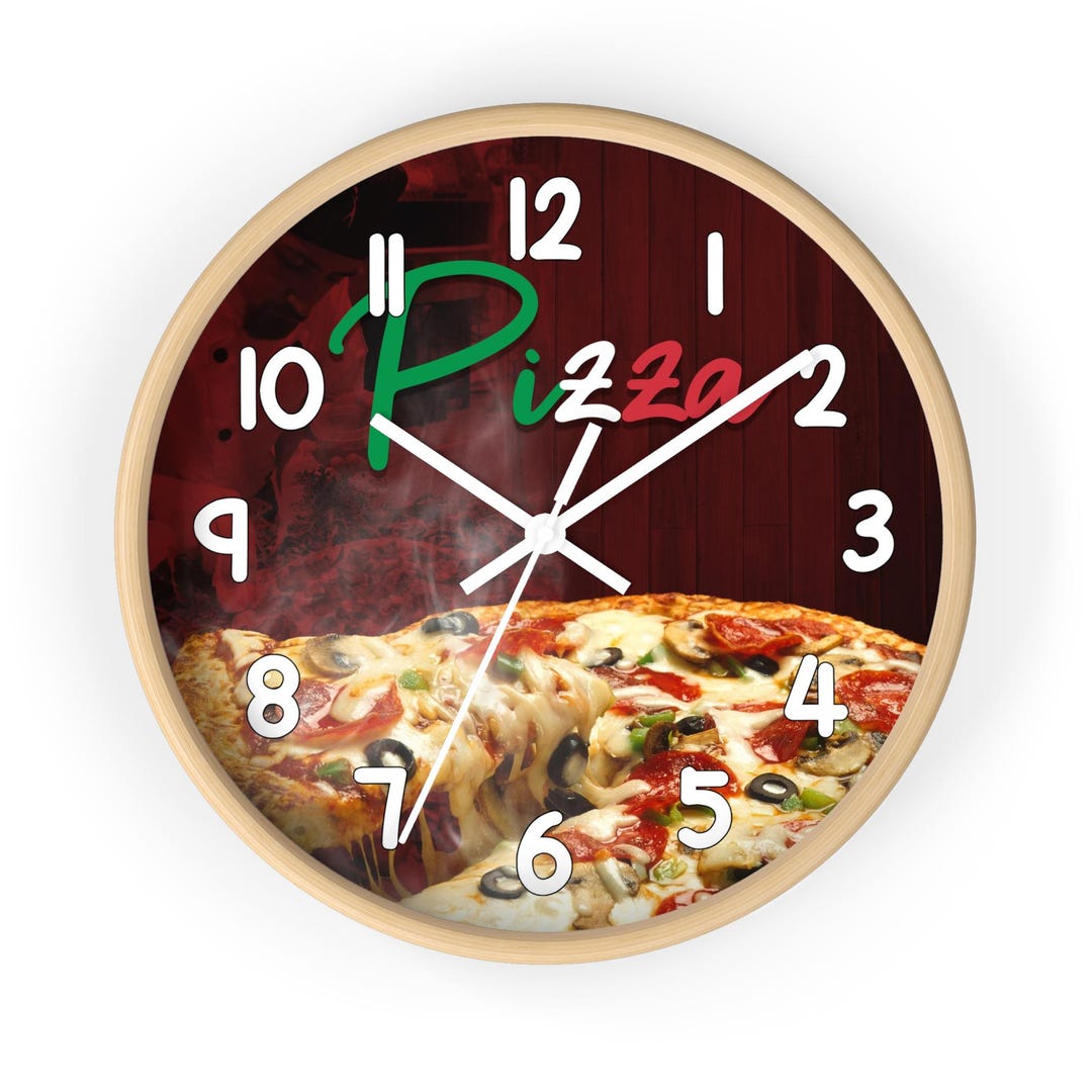 Pizza Lovers Wall Clock Perfect for Kitchens, Dining Rooms, Pizza ...